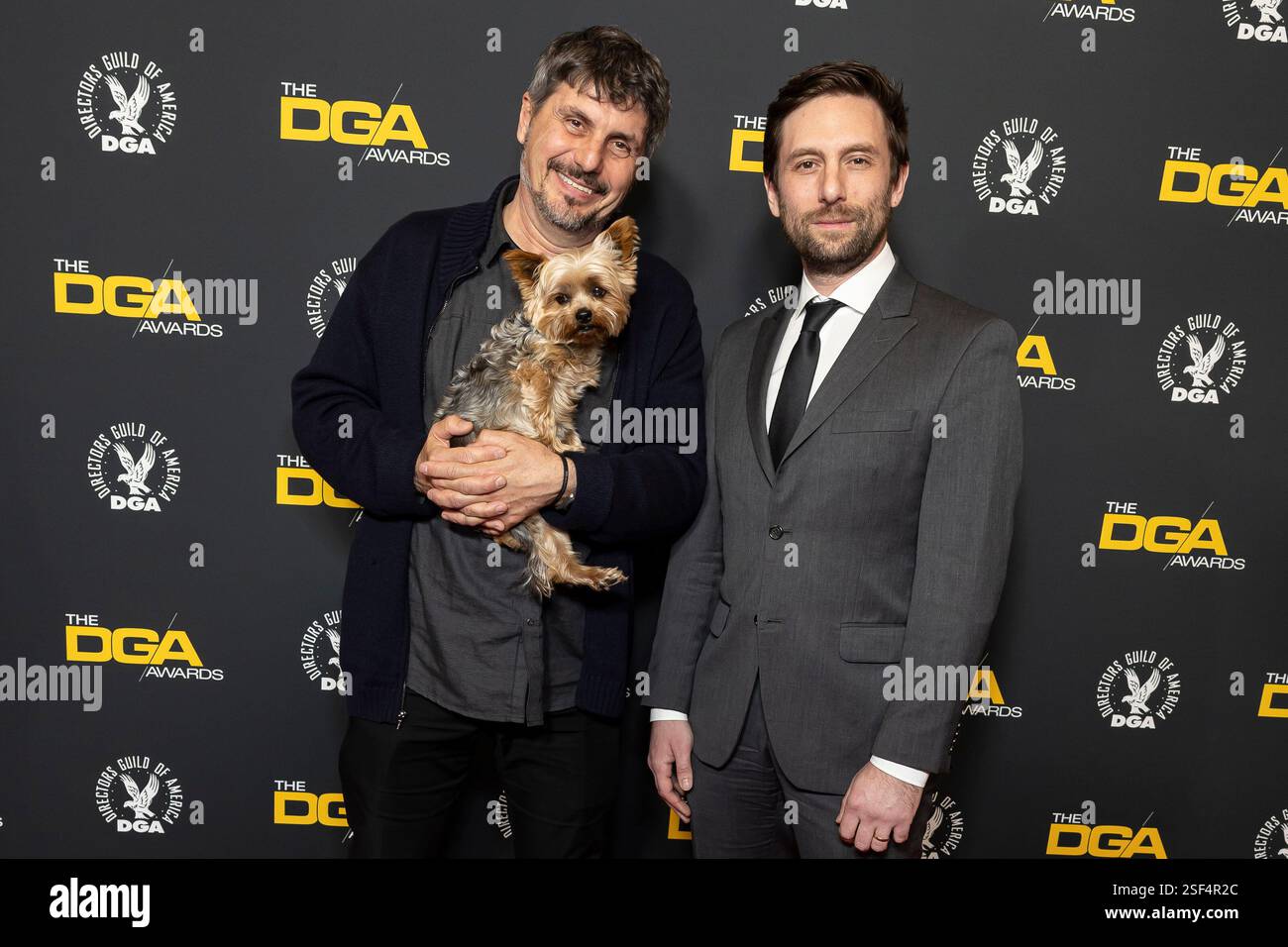 Beverly Hills, USA. 08th Feb, 2025. Slava Leontyev, Froto the dog and ...