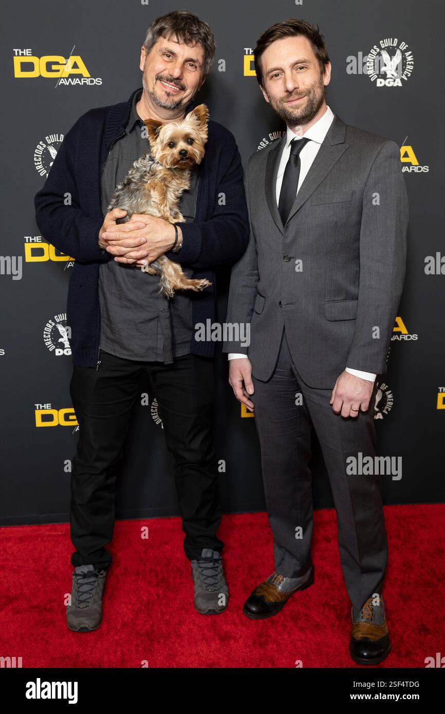Beverly Hills, USA. 08th Feb, 2025. Slava Leontyev, Froto the dog and ...