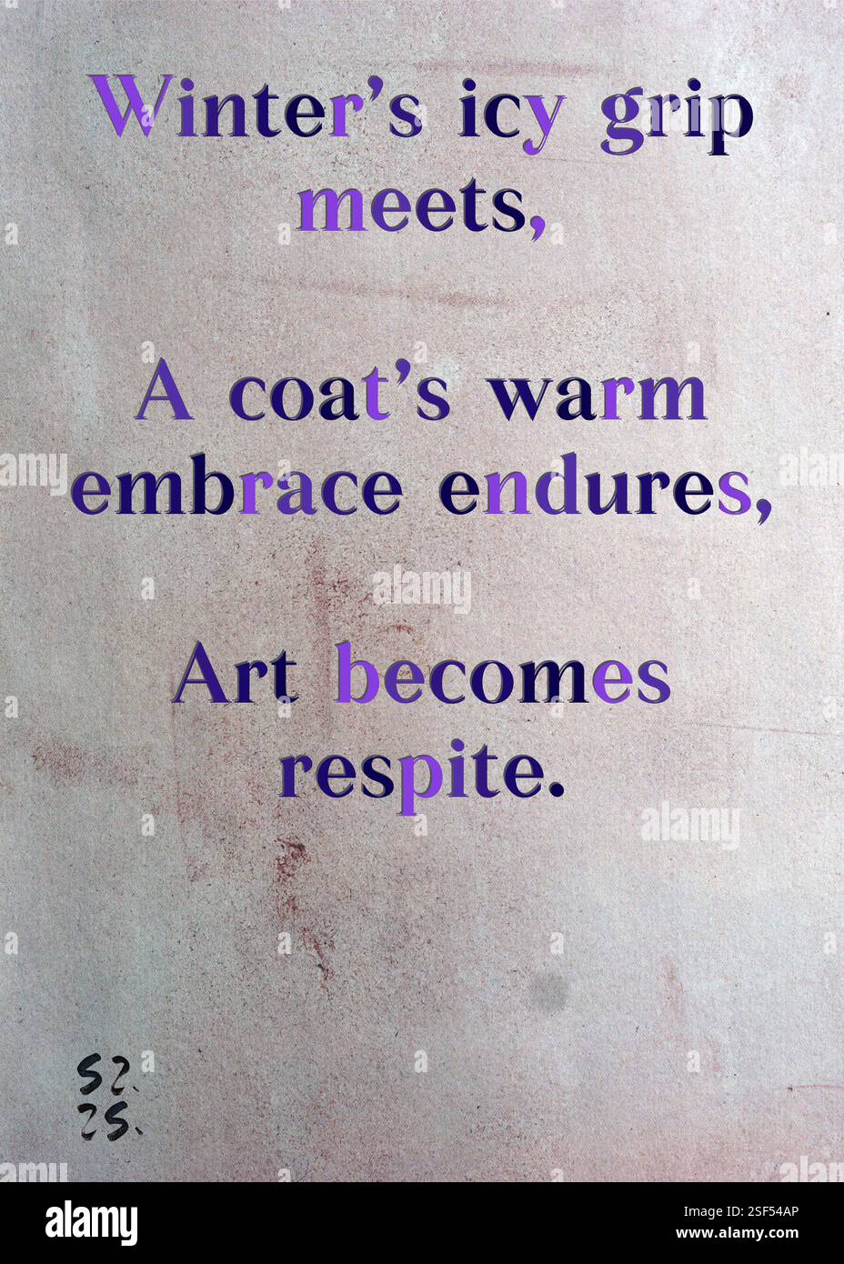 Winter's icy grip meets, A coat's warm embrace endures, Art becomes ...