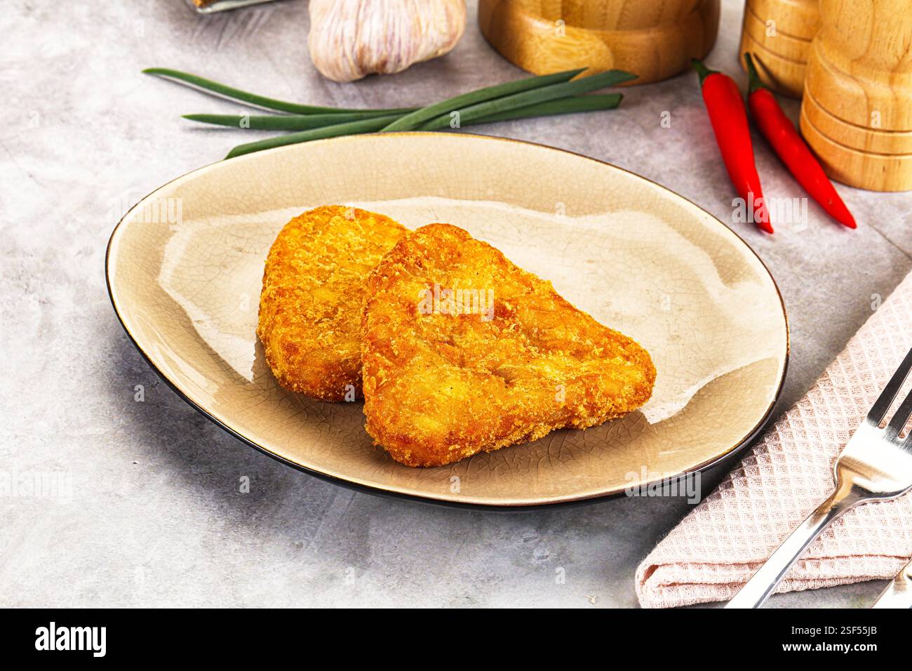 Fried potato hash brown snack for breakfast Stock Photo - Alamy
