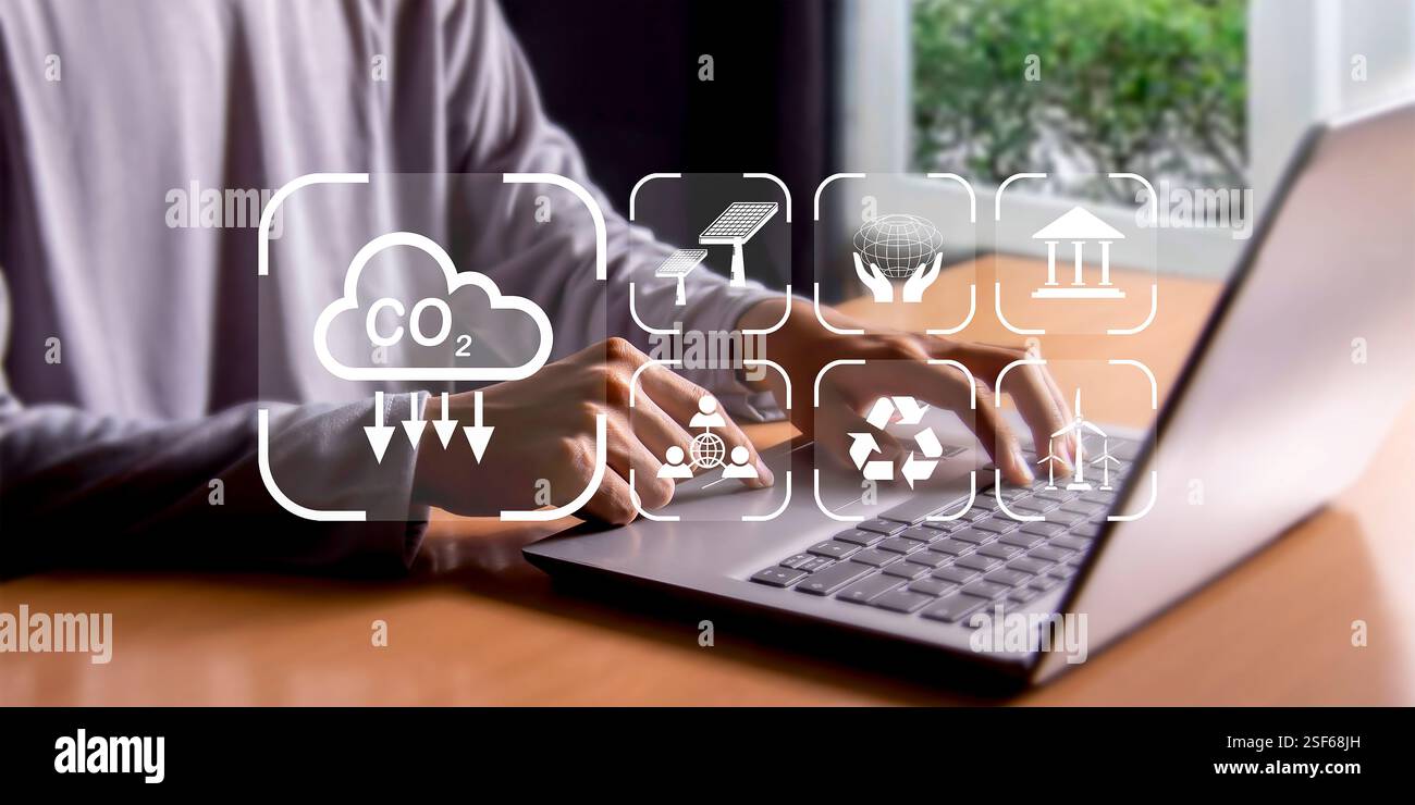 The carbon neutral concept reduces CO2 emissions, reducing global ...