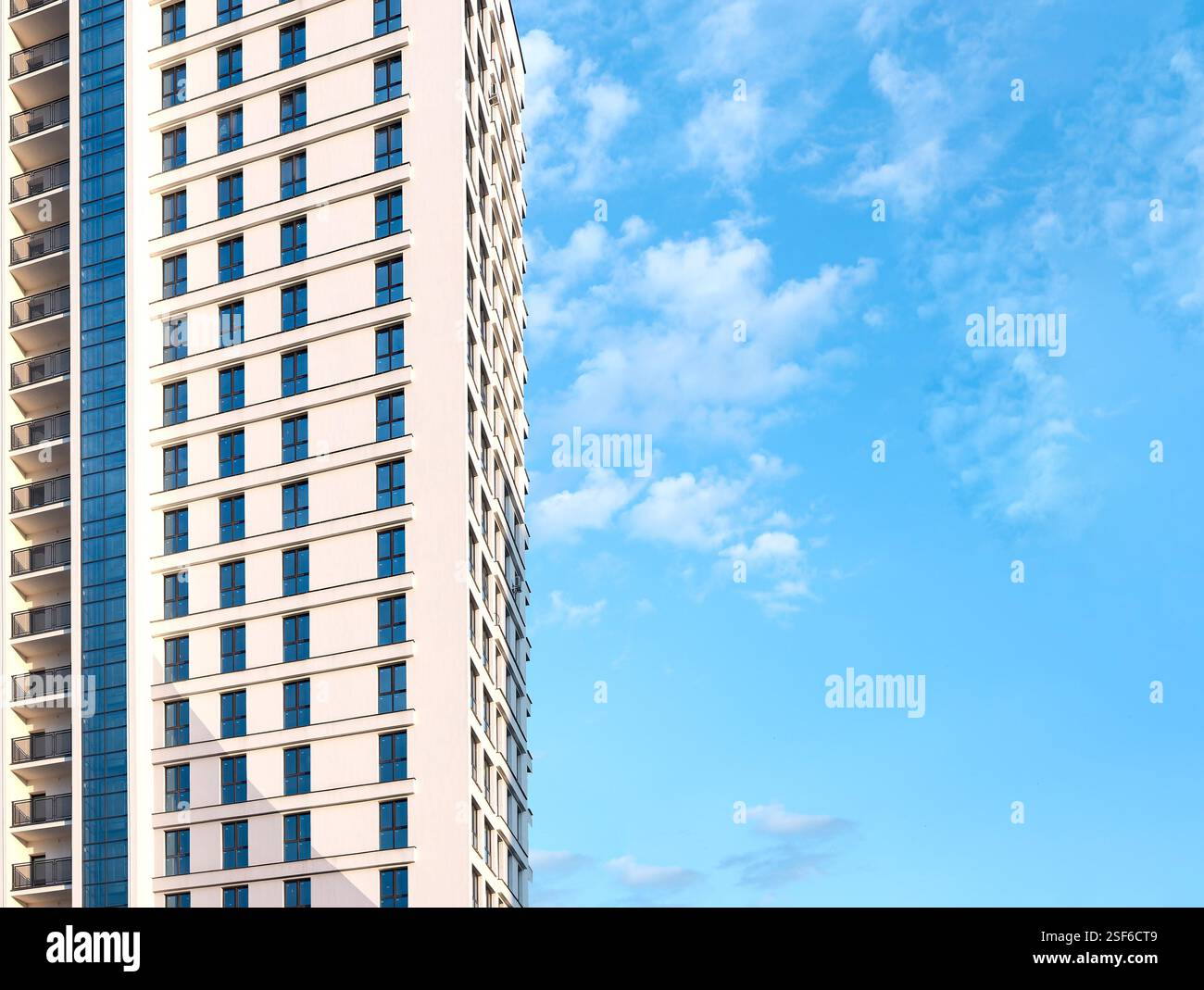Real estate banner featuring a modern high-rise building in an urban ...
