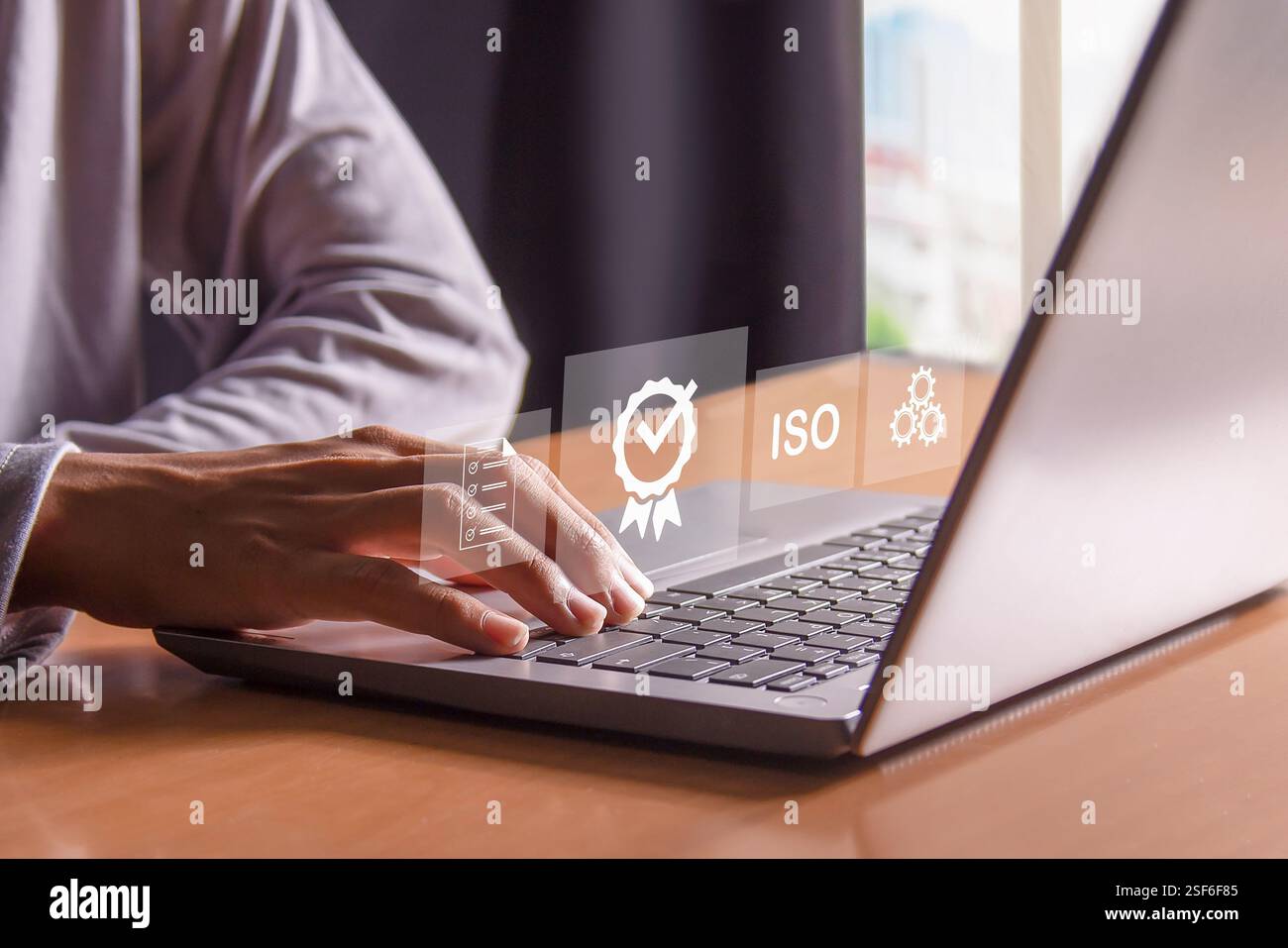 Quality Assurance, Standard Warranty ISO, businessman working with ...