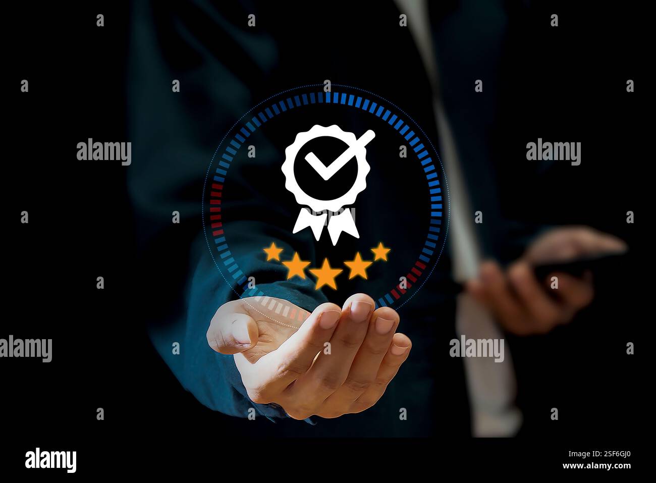 Quality Assurance, Standard Warranty ISO, businessman working with ...