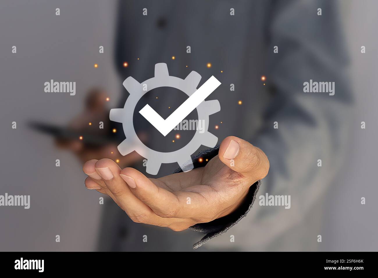 Quality Assurance, Standard Warranty ISO, businessman working with ...