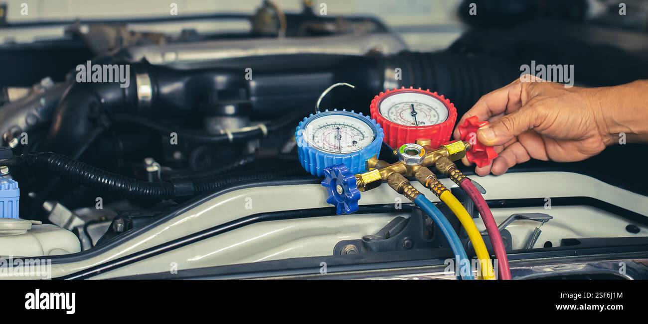 Car air conditioner check service, leak detection, fill refrigerant ...