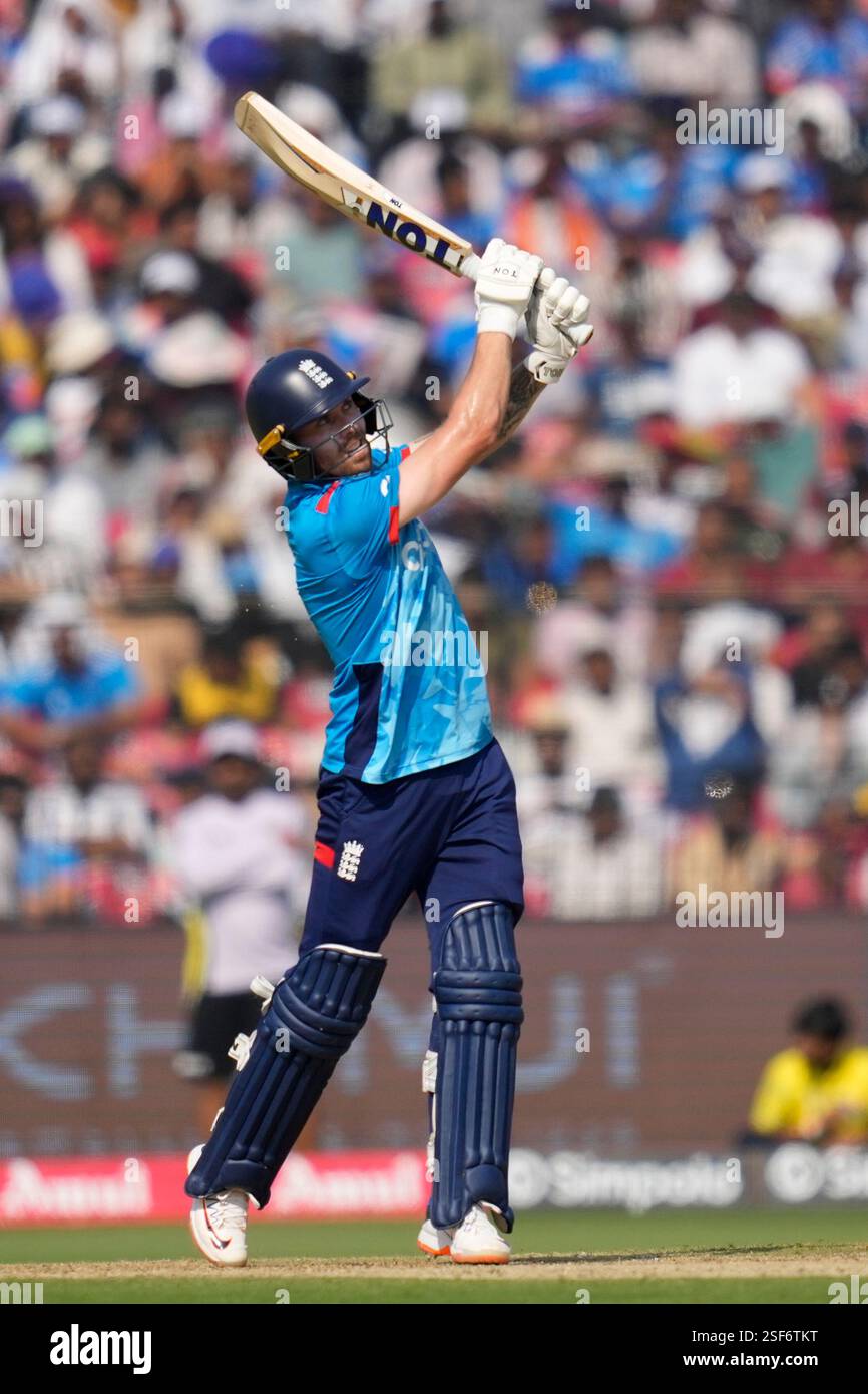 England's Phil Salt hits a six during the second one day international ...