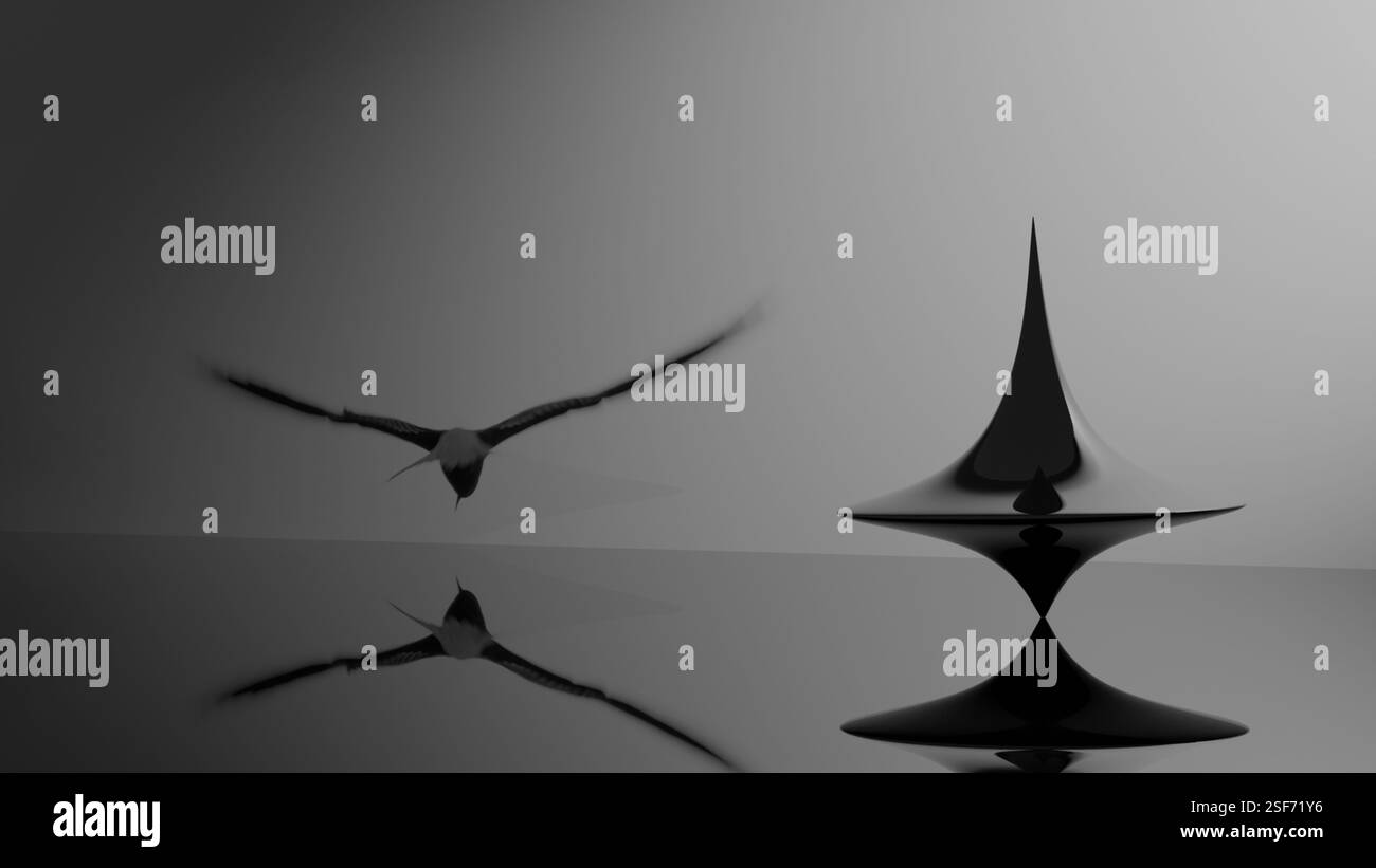 3D model of a metal children's toy spinning top on a light background ...