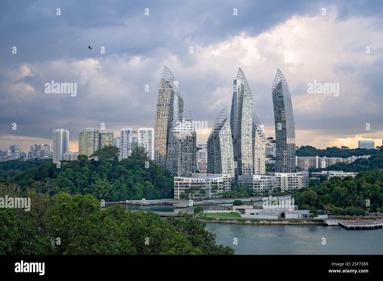 Singapore, view from Fort Siloso skywalk, tourist destination ...