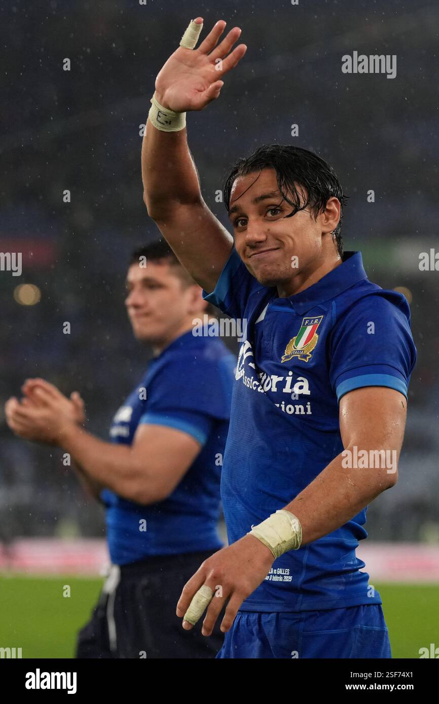 Ange Capuozzo of Italy during the Six Nations rugby match between Italy ...