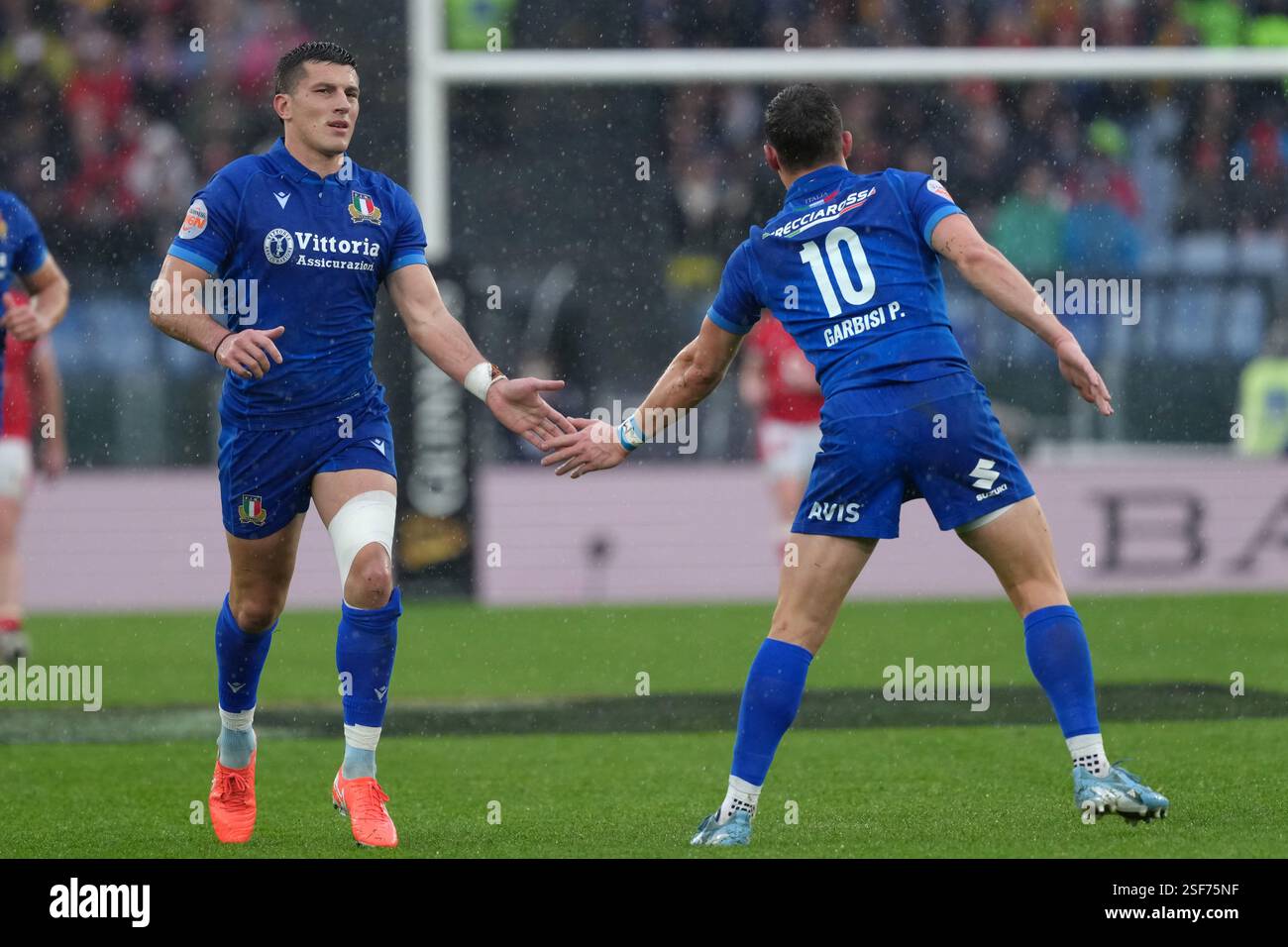 Tommaso Allan and Paolo Garbisi of Italy during the Six Nations rugby ...