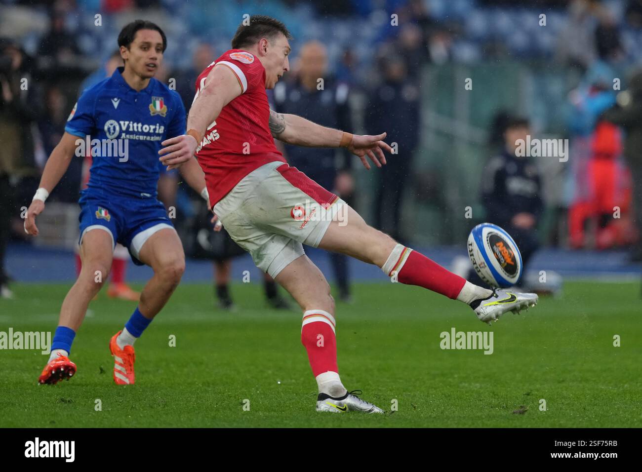 Josh Adams of Wales during the Six Nations rugby match between Italy ...