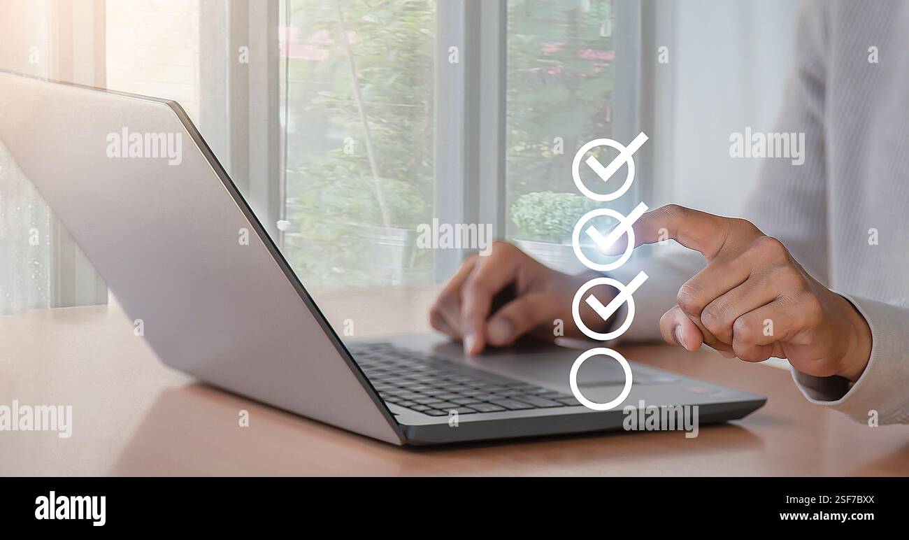 Performance checklist of business people doing online surveys Fill out ...