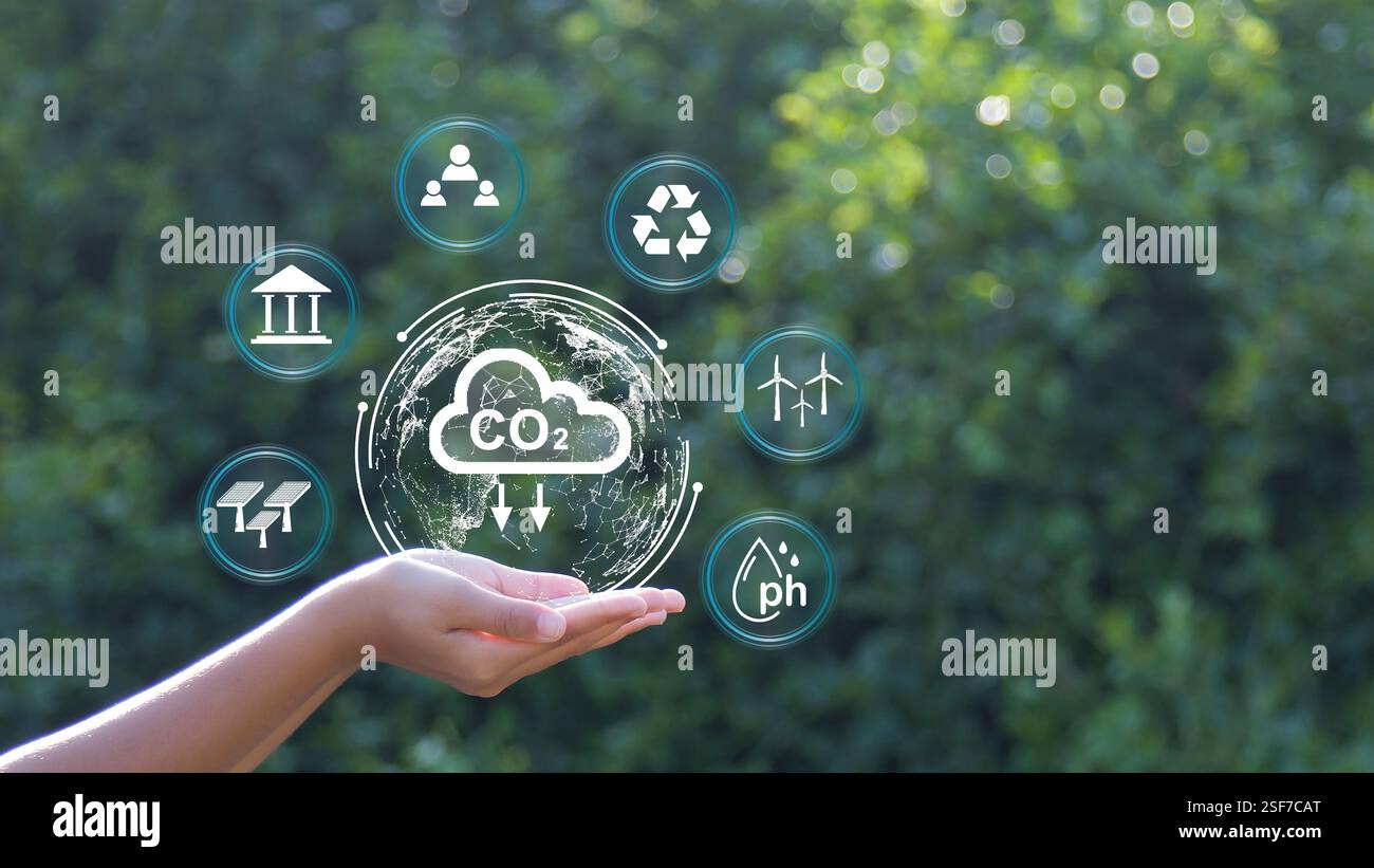 The carbon neutral concept reduces CO2 emissions, reducing global ...