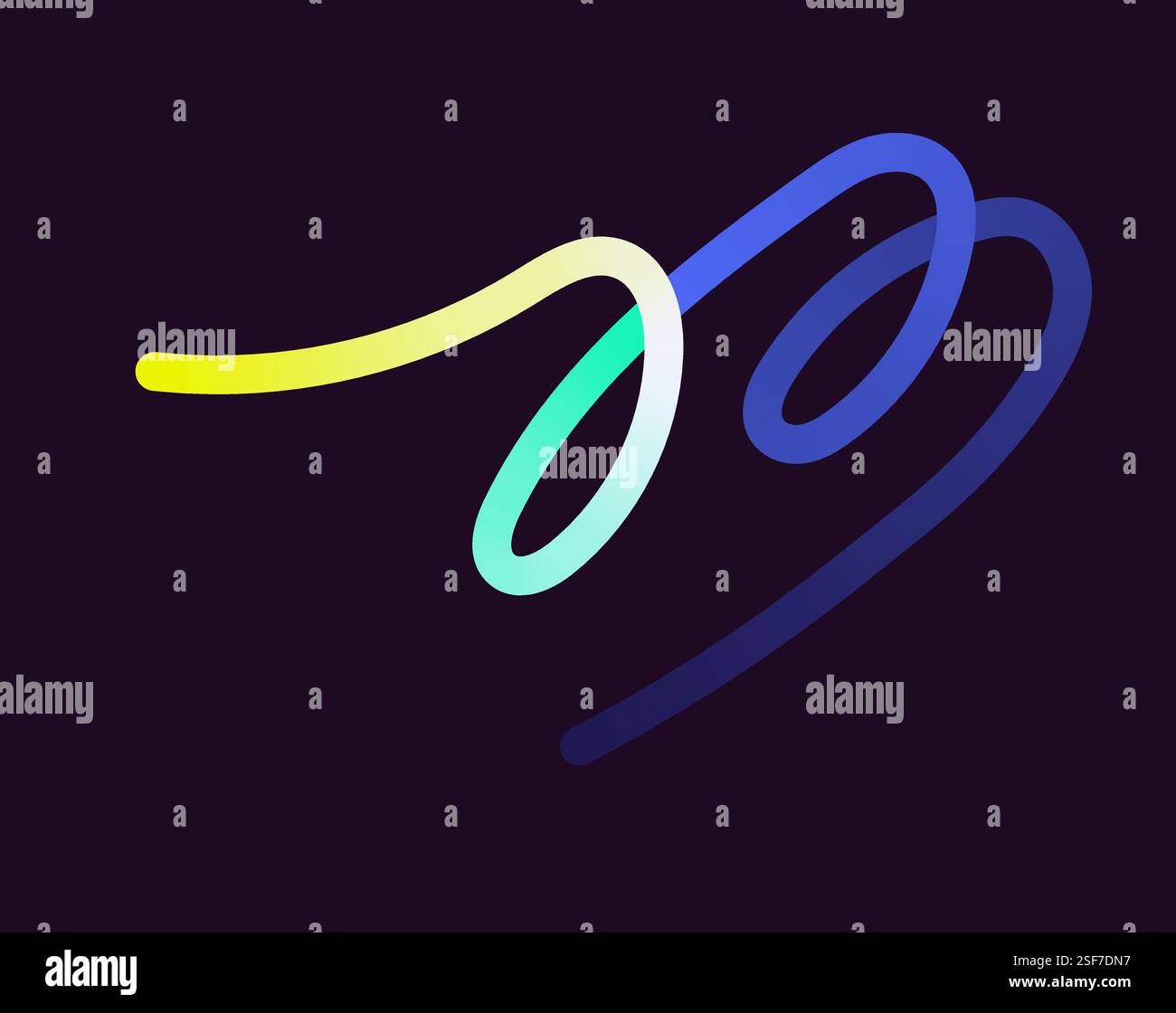 bright, neon squiggle shapes with smooth curves and loops. vivid colors ...