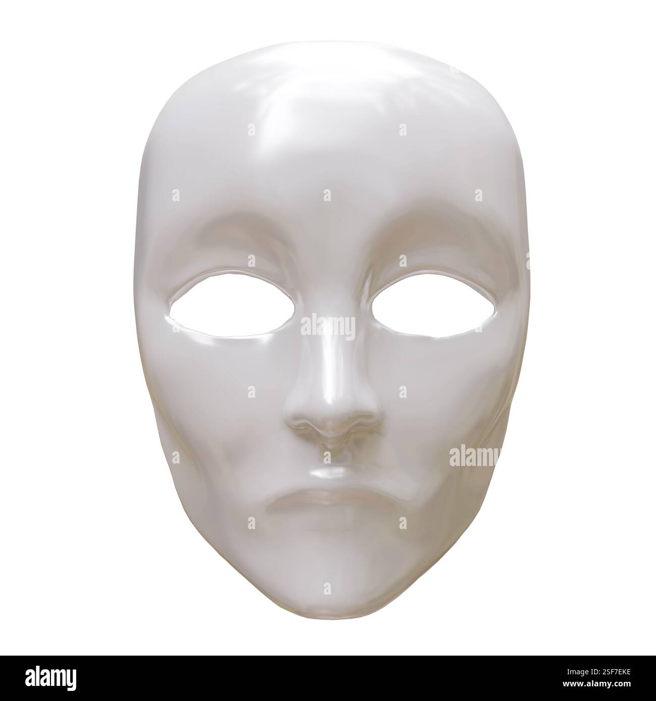 White mask isolated on white, Carnival and theater face disguise, 3d ...