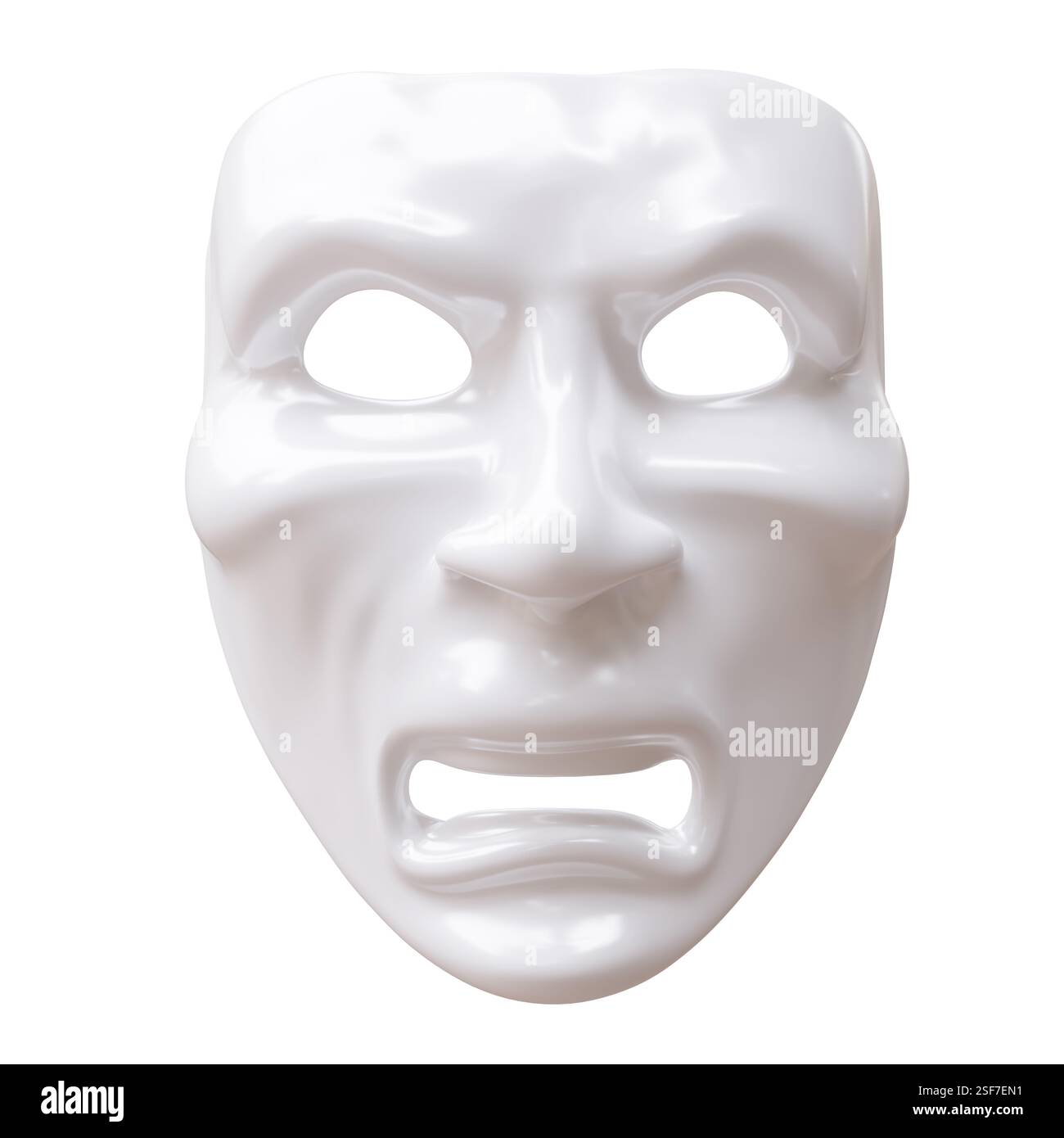 Comedy and tragedy mask isolated on white, Ancient drama theater ...