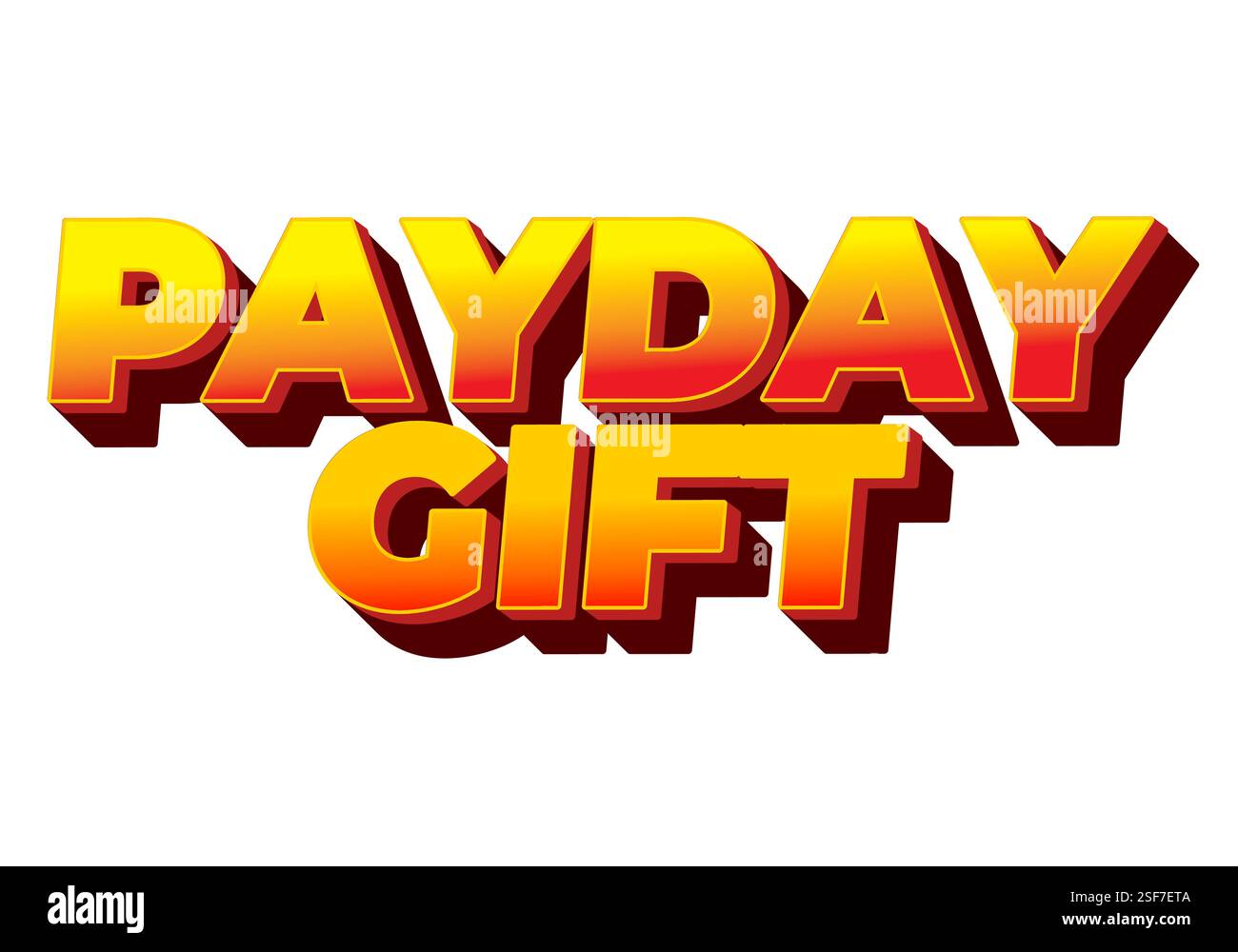 Payday gift. Text effect design for promotional banner with white ...