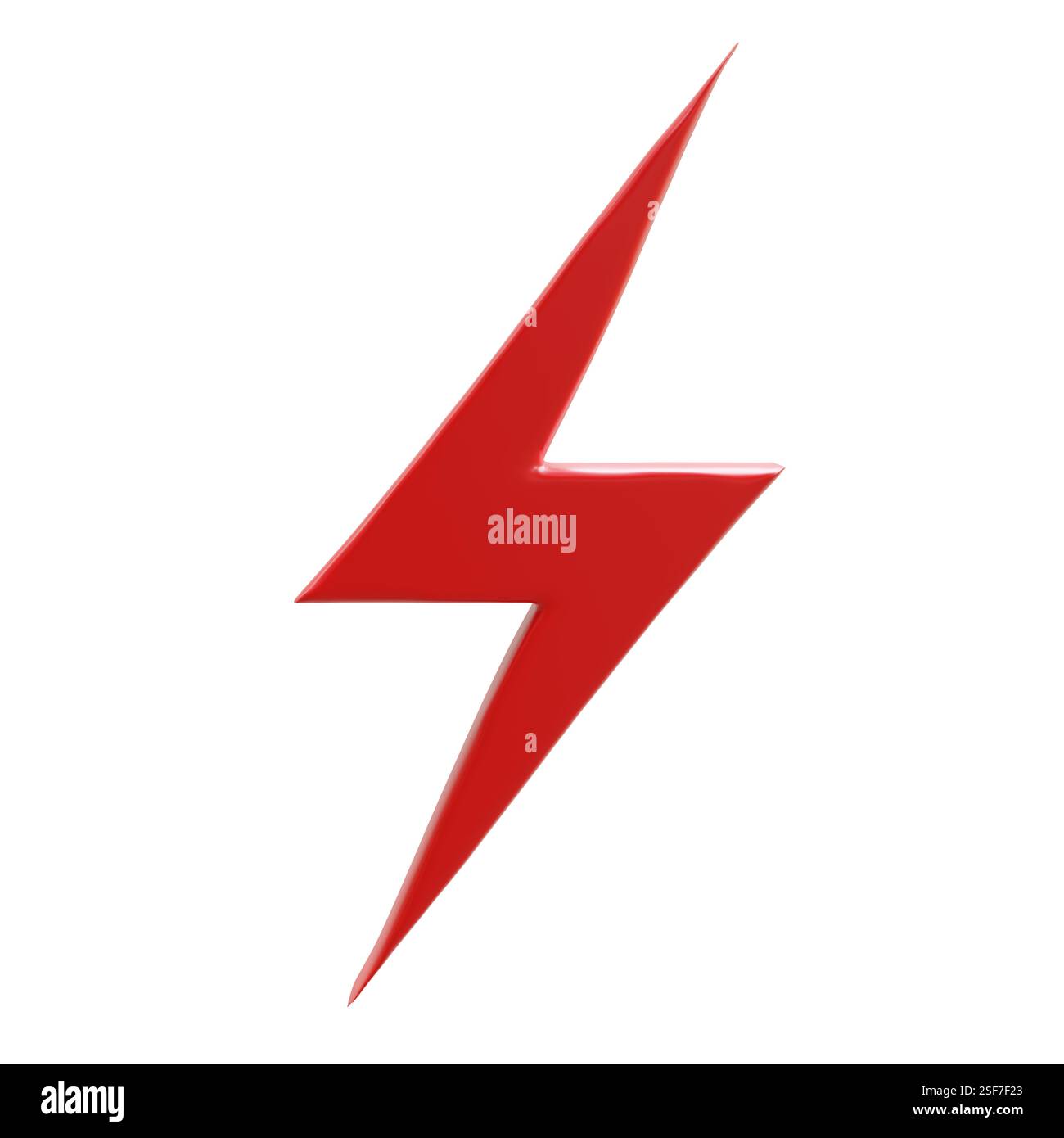 Thunder, energy icon red color isolated on white, 3d render Stock Photo ...