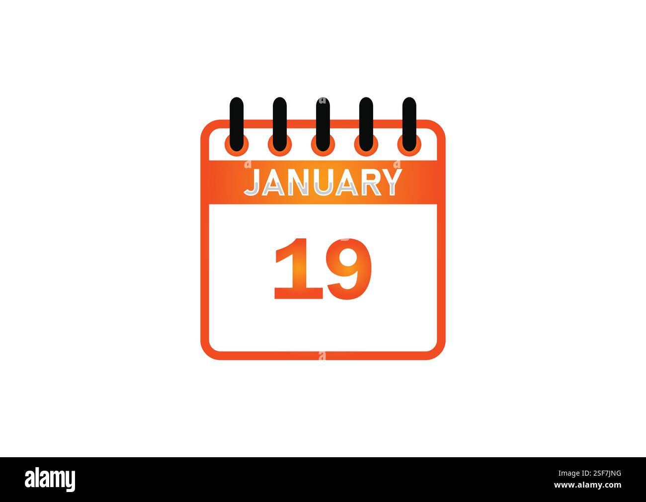 January 19, Calendar icon and Time planner Daily Calendar reminder ...