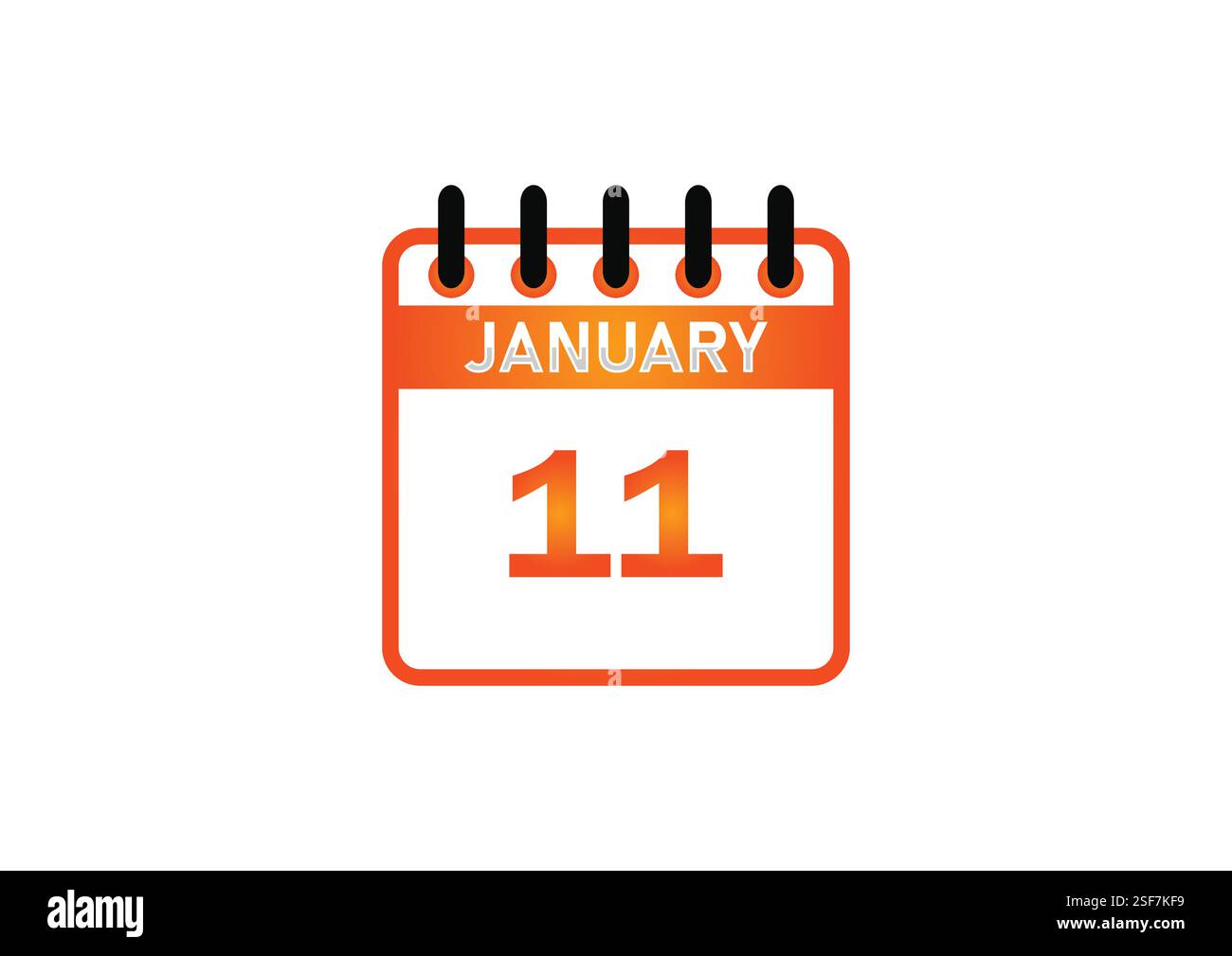 January 11, Calendar icon and Time planner Daily Calendar reminder ...