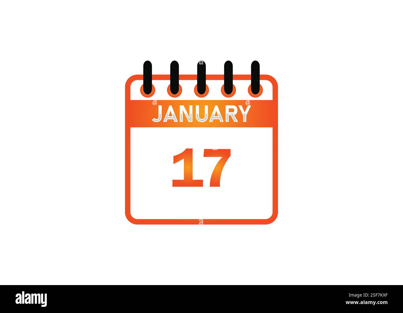 January 17, Calendar icon and Time planner Daily Calendar reminder ...