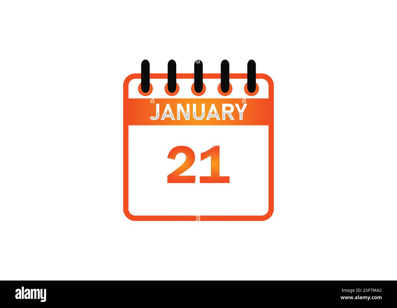 January 21, Calendar icon and Time planner Daily Calendar reminder ...