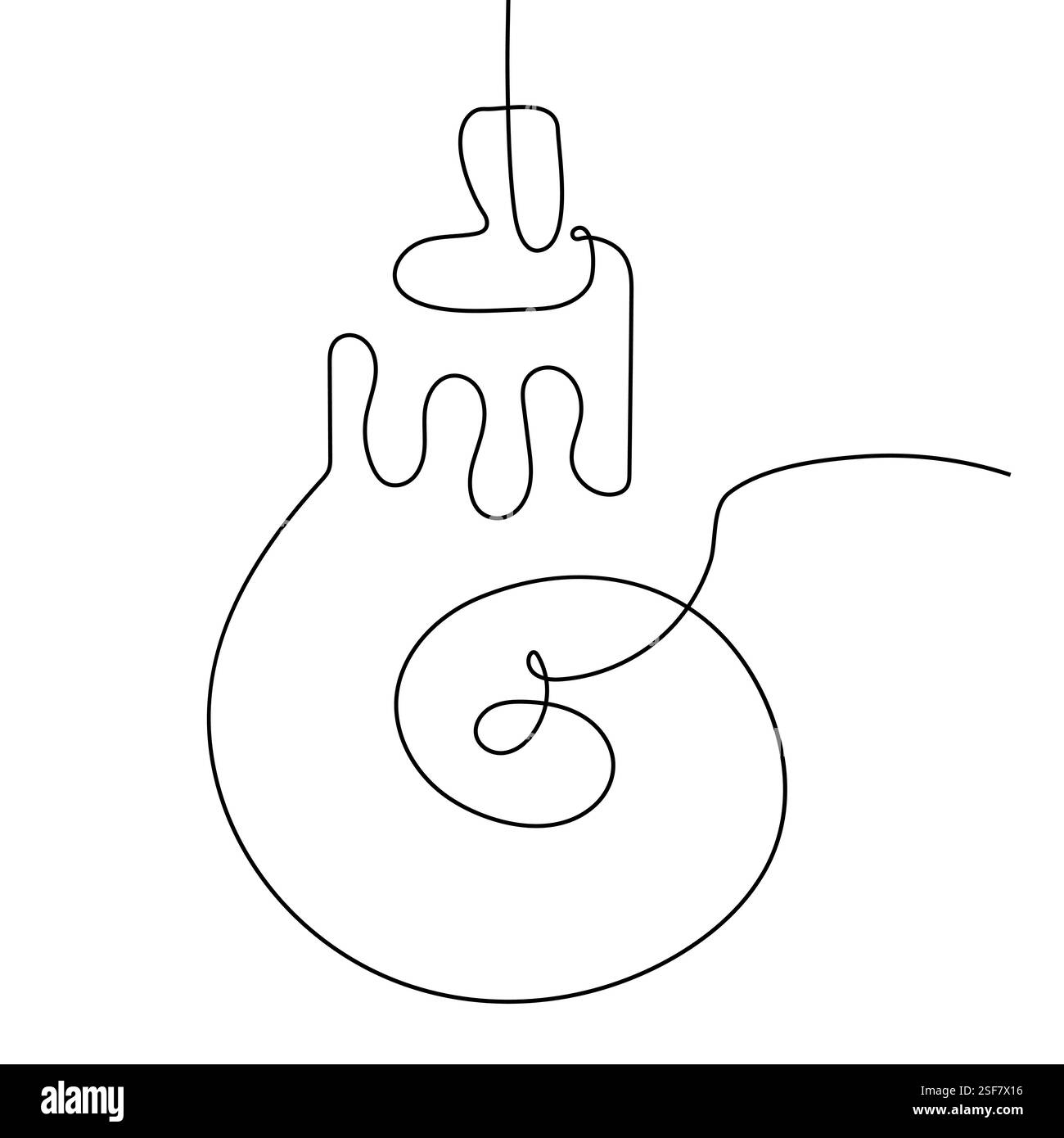 Unique continuous line drawing of a pastry with dripping icing on a ...