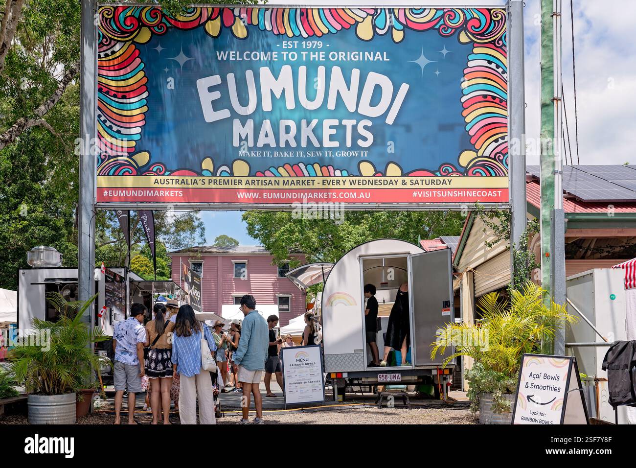 Queensland Australia, Eumundi outdoor market, Sunshine Coast hinterland ...