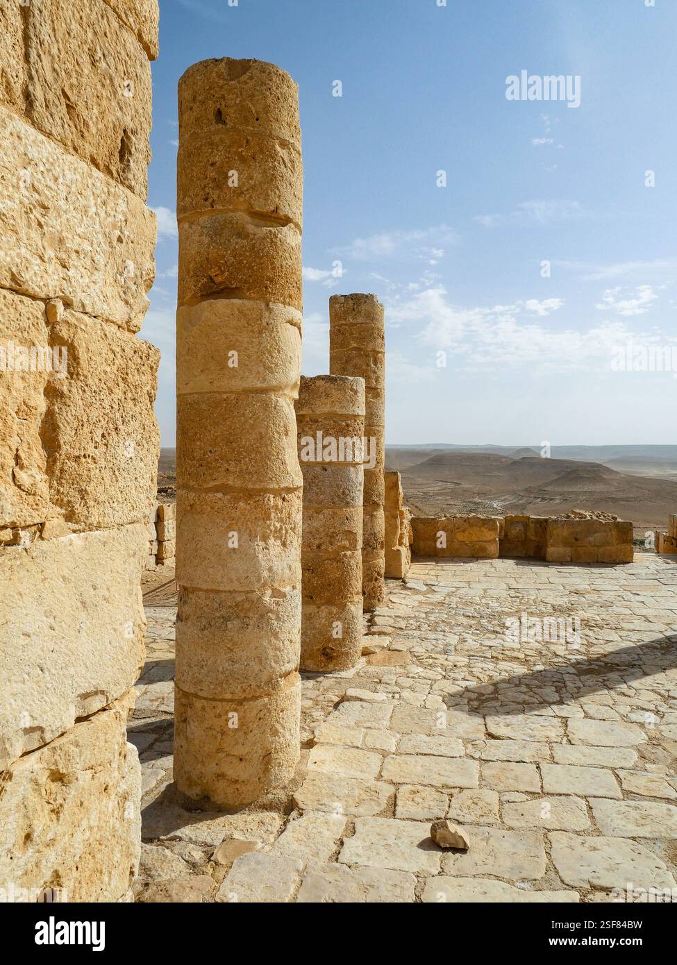 Ruins of A Roman period Nabatean temple at the desert settlement of ...