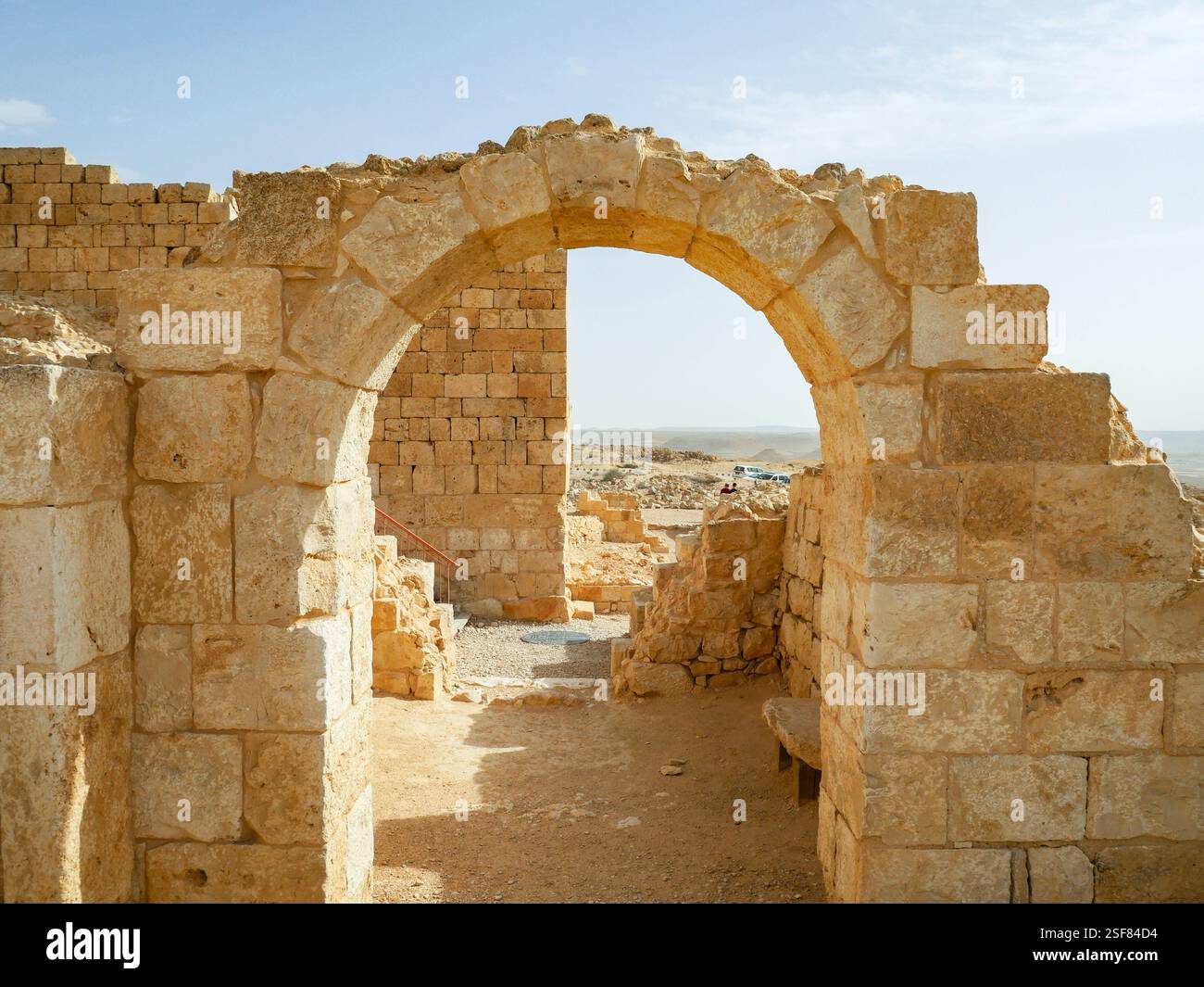 Ruins of an arch at the archaeological site of Avdat Israel, dating to ...