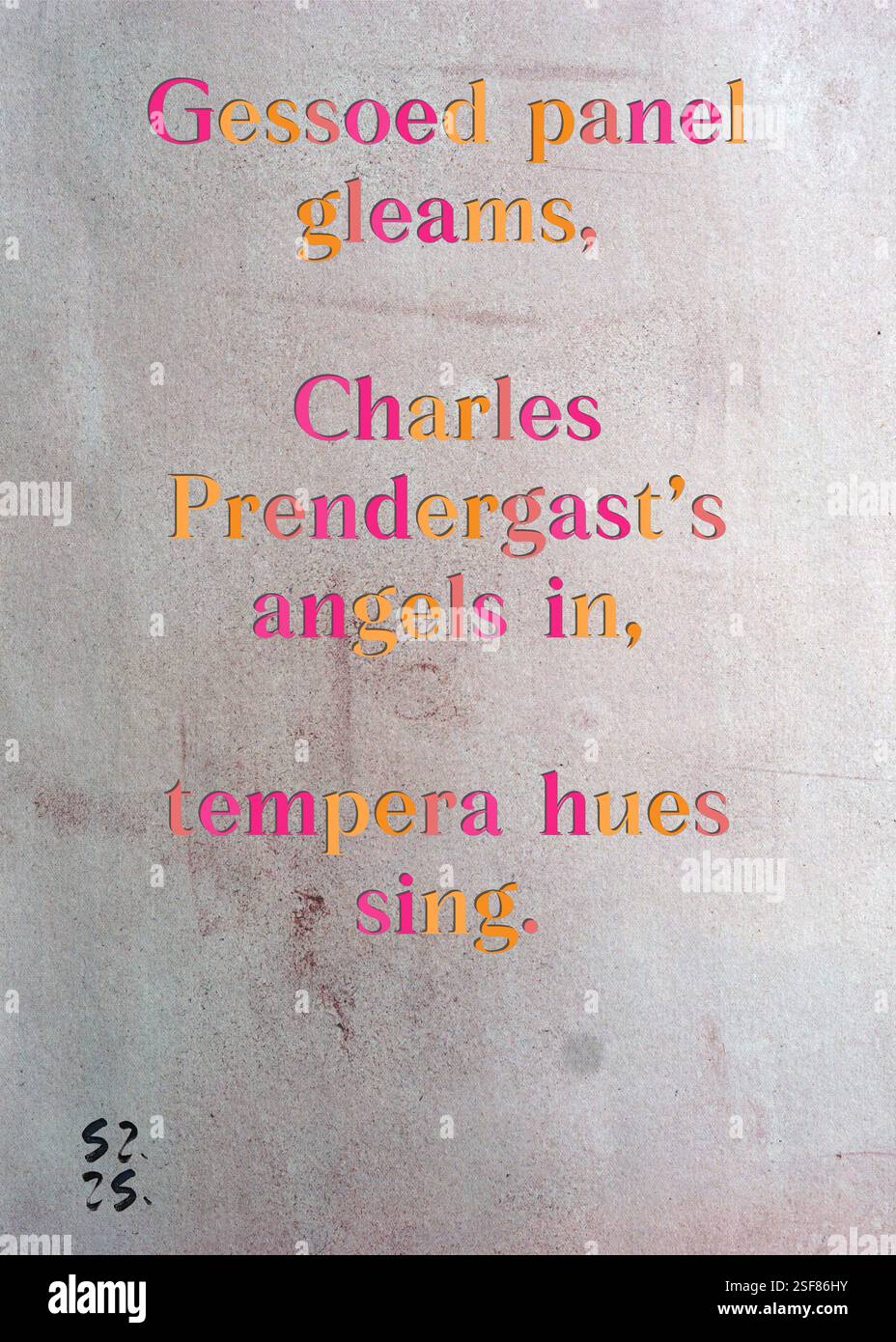 Gessoed panel gleams, Charles Prendergast's angels in, tempera hues ...