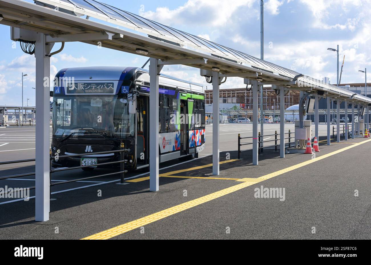 A photo shows a Yumeshima Transportation Terminal 1 of Expo 2025 Osaka ...