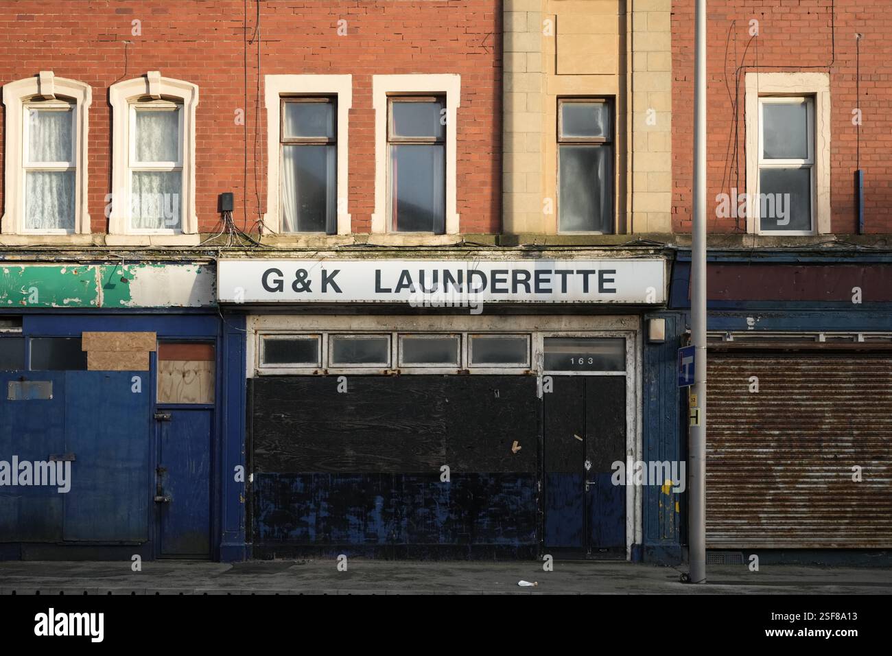 Closed shops in winter Blackpool UK Stock Photo - Alamy