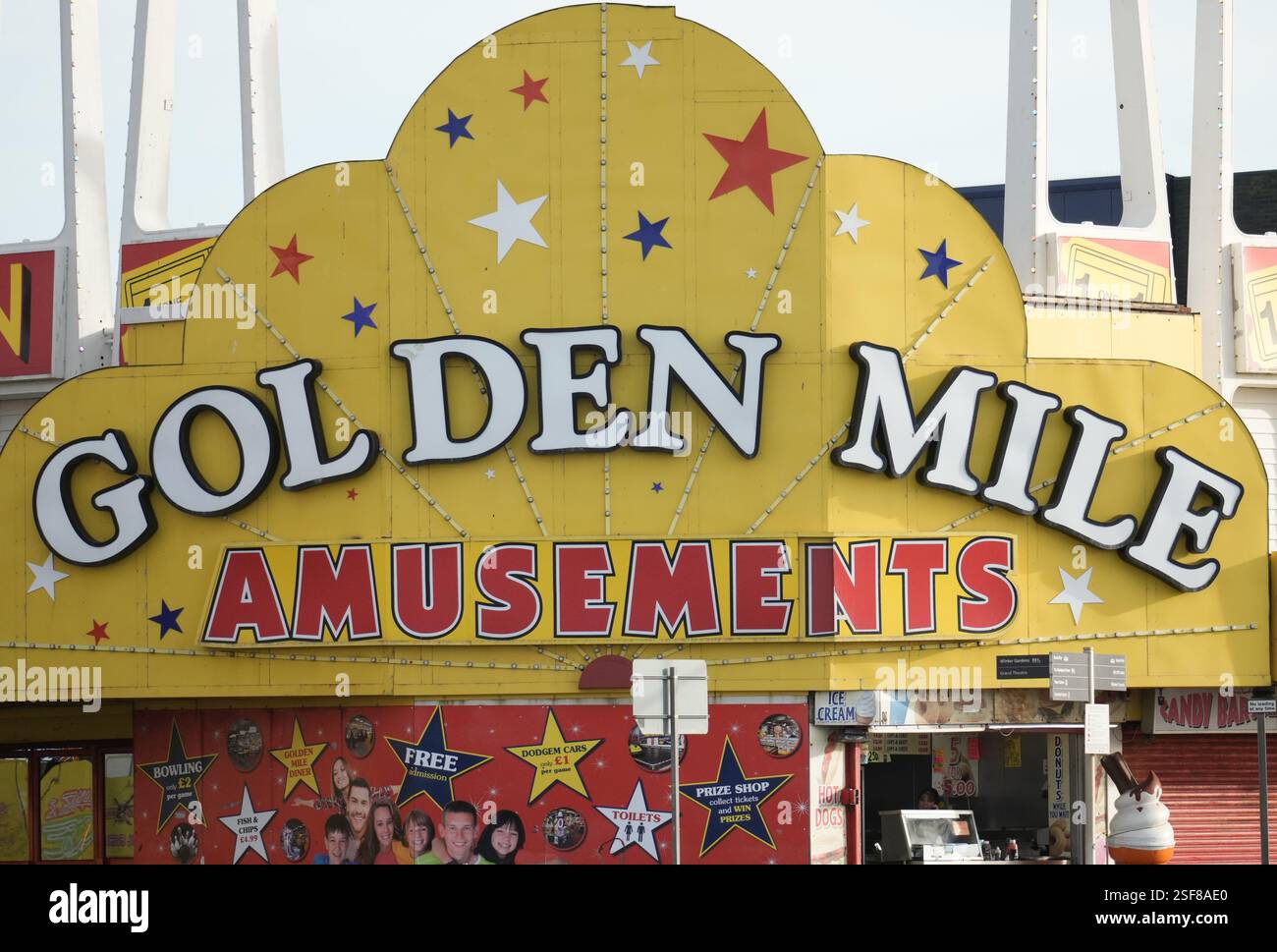 Golden Mile amusements arcade in Blackpool, Lancashire, England, UK ...
