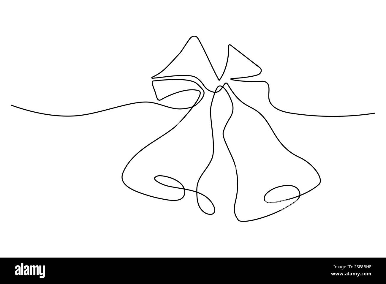 Elegant line art of intertwined ribbons and bows in minimalist style ...