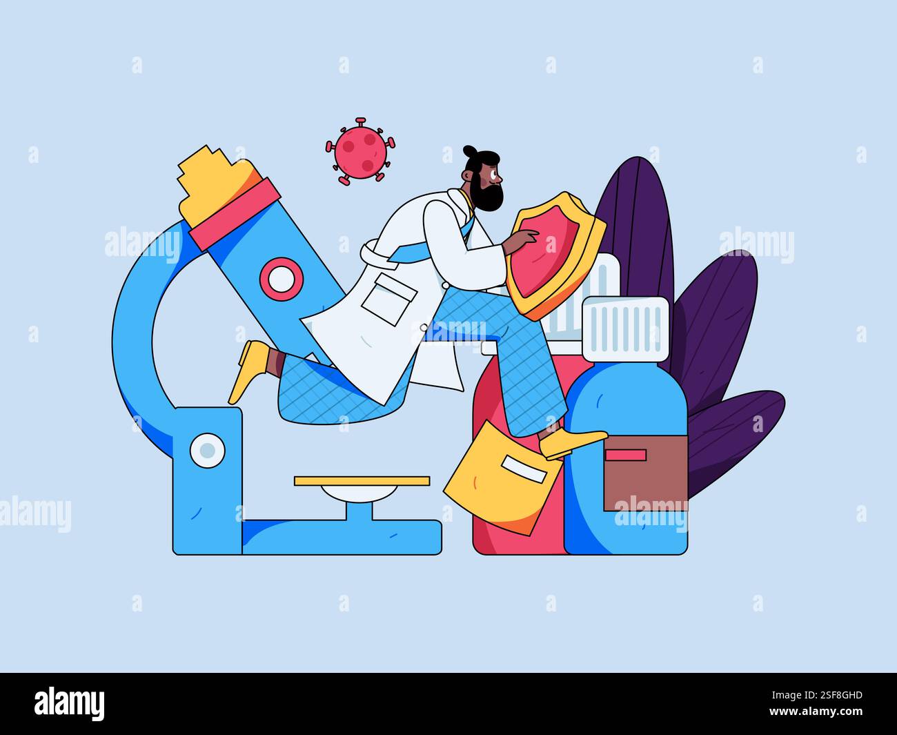 Medical characters fighting the epidemic flat vector concept operation ...