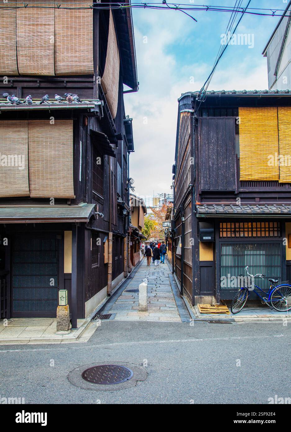 GION, KYOTO, JAPAN - Traditional old Japanese wood houses in Kyoto ...