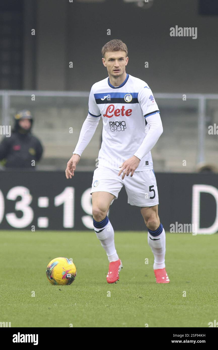 Verona, Italy. 08th Feb, 2025. Stefan Posch of Atalanta FC play the ball during Hellas Verona FC ...