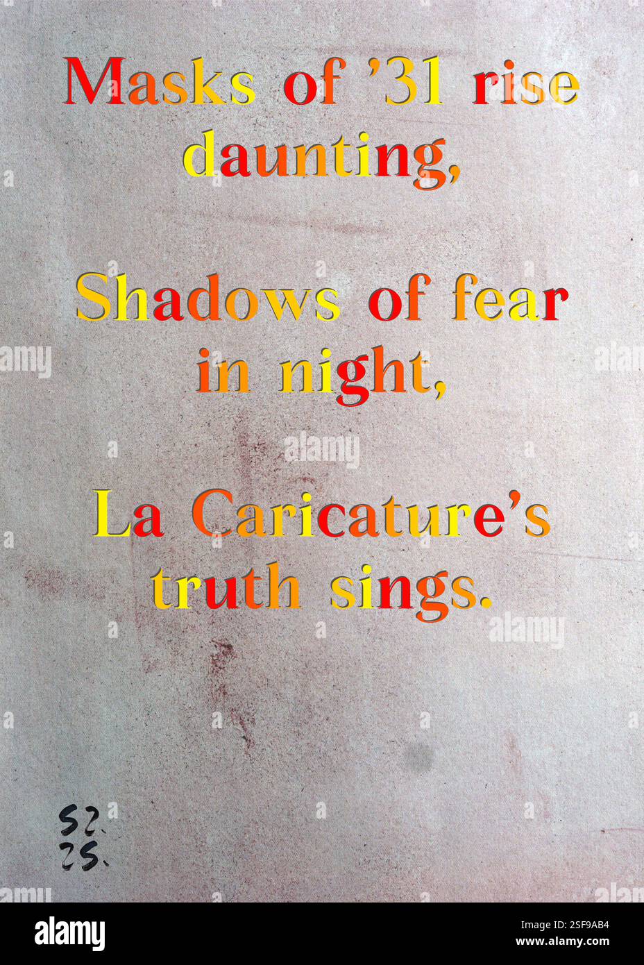 Masks of '31 rise daunting, Shadows of fear in night, La Caricature's ...