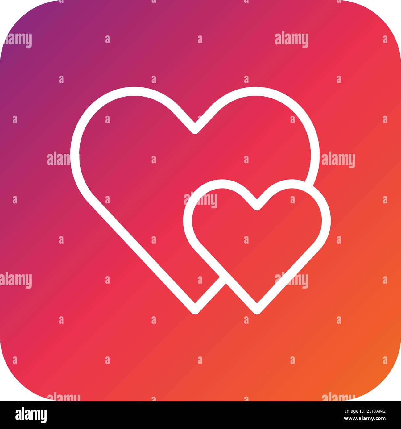 Two hearts icon line hi-res stock photography and images - Alamy