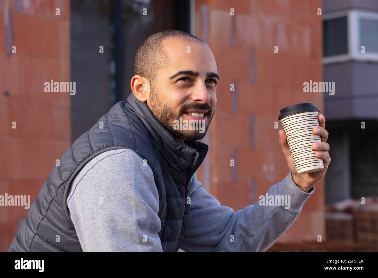 Tired construction worker drink coffee hi-res stock photography and ...