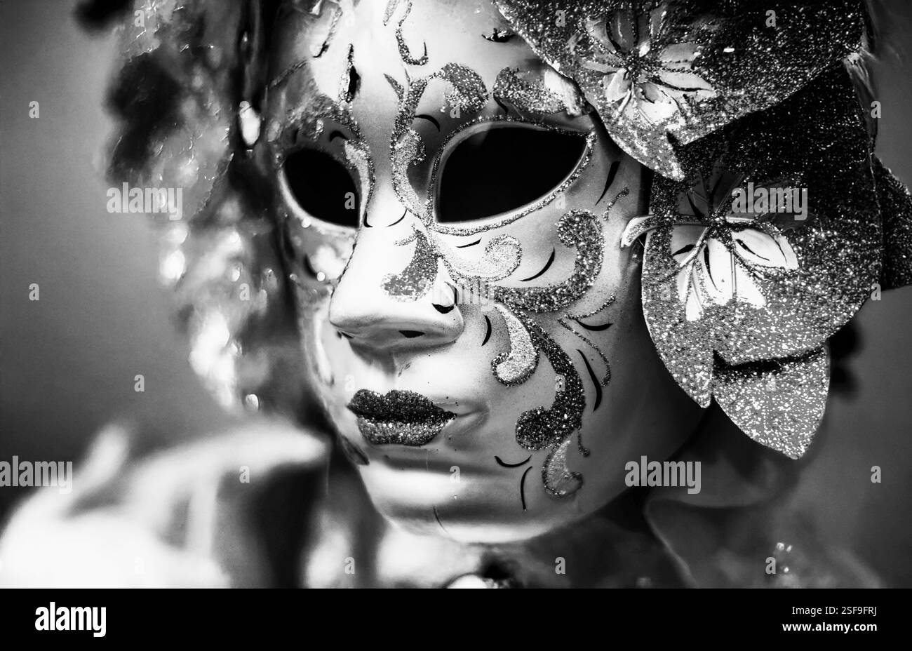 beautiful black and white mask Stock Photo - Alamy