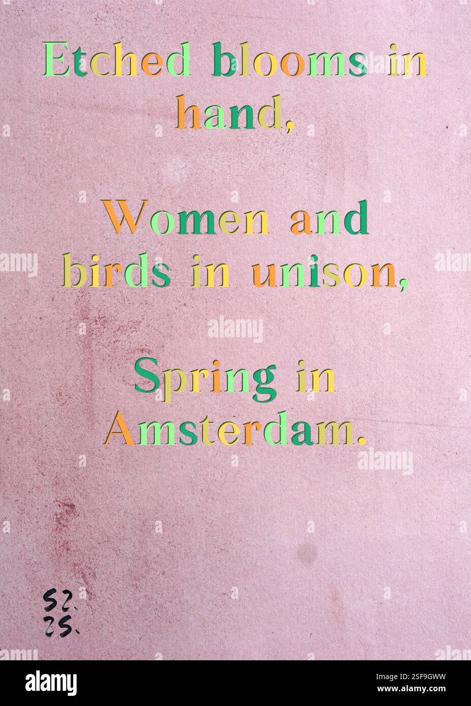 Etched blooms in hand, Women and birds in unison, Spring in Amsterdam ...