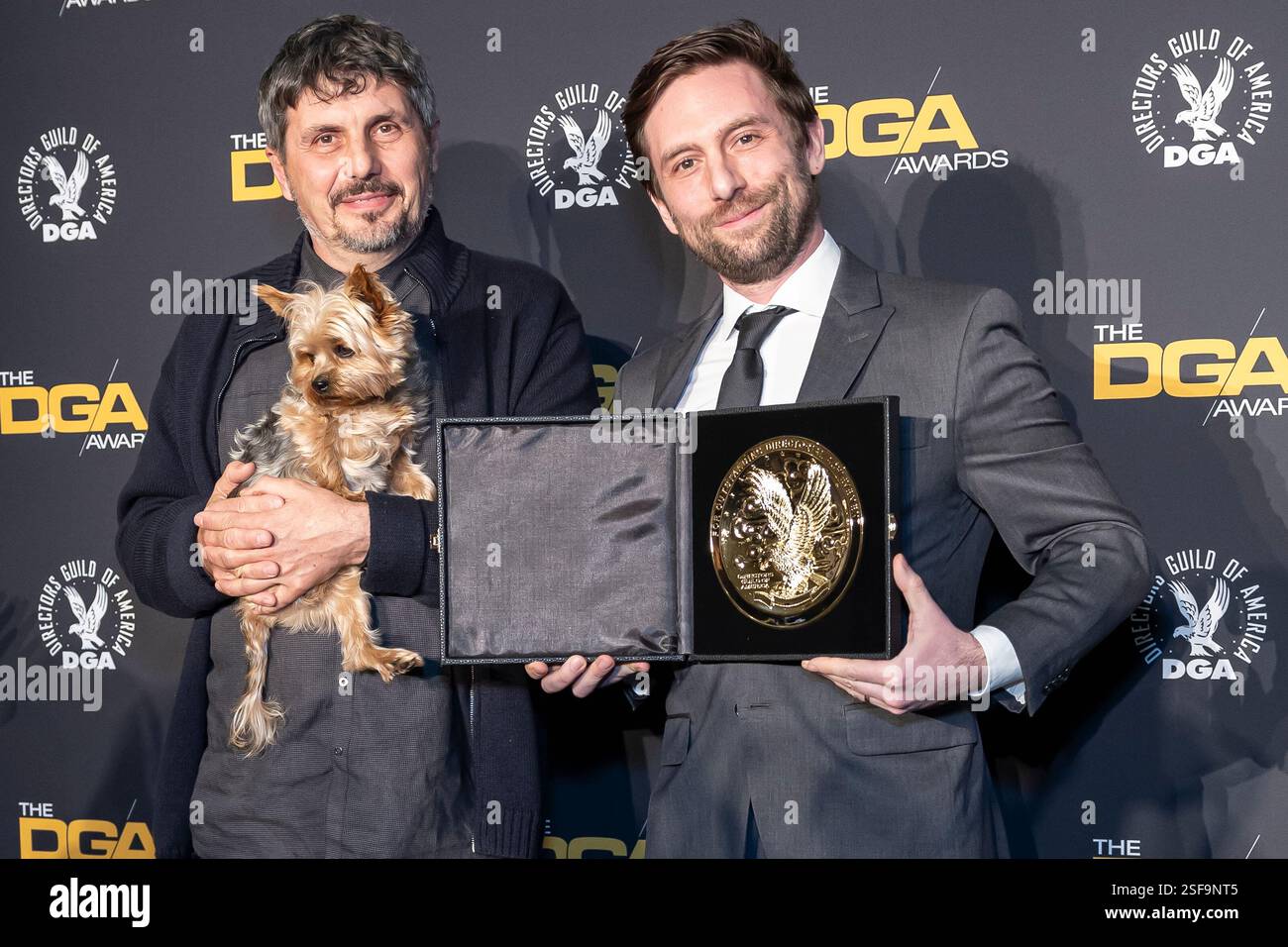 Beverly Hills, USA. 08th Feb, 2025. Slava Leontyev, Frodo the dog and ...