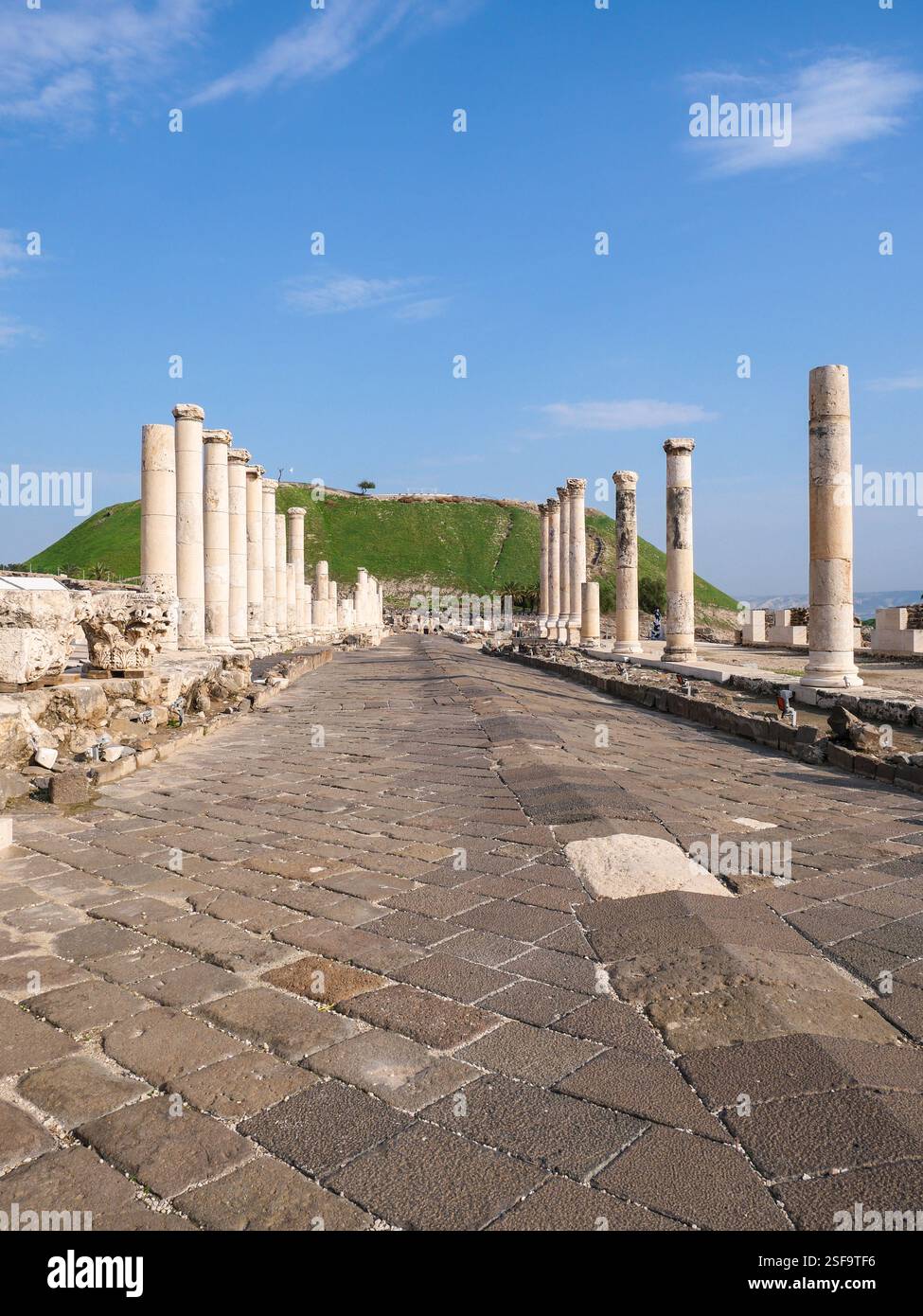 The ancient Tell of Beth Shean in the background with the Roman and ...