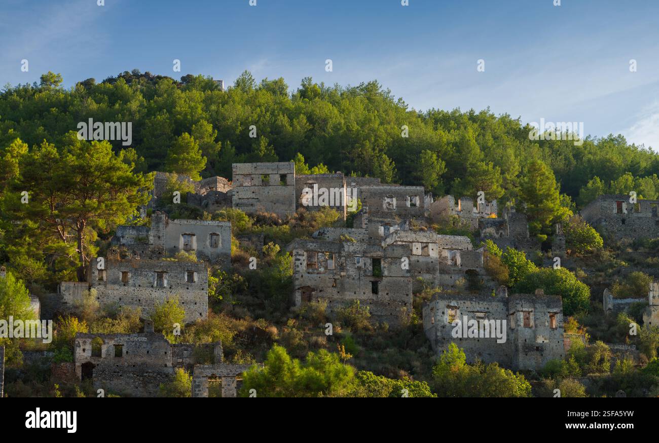 An ancient Greek village known as Kayakoy or Levissi. Historic ...