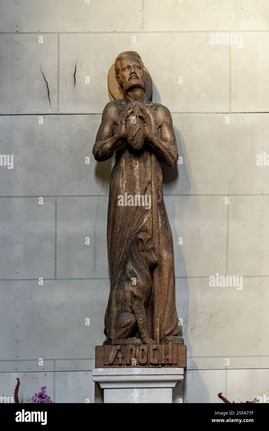 Statue of Saint Roch, St Etienne church, Briare, France Stock Photo - Alamy
