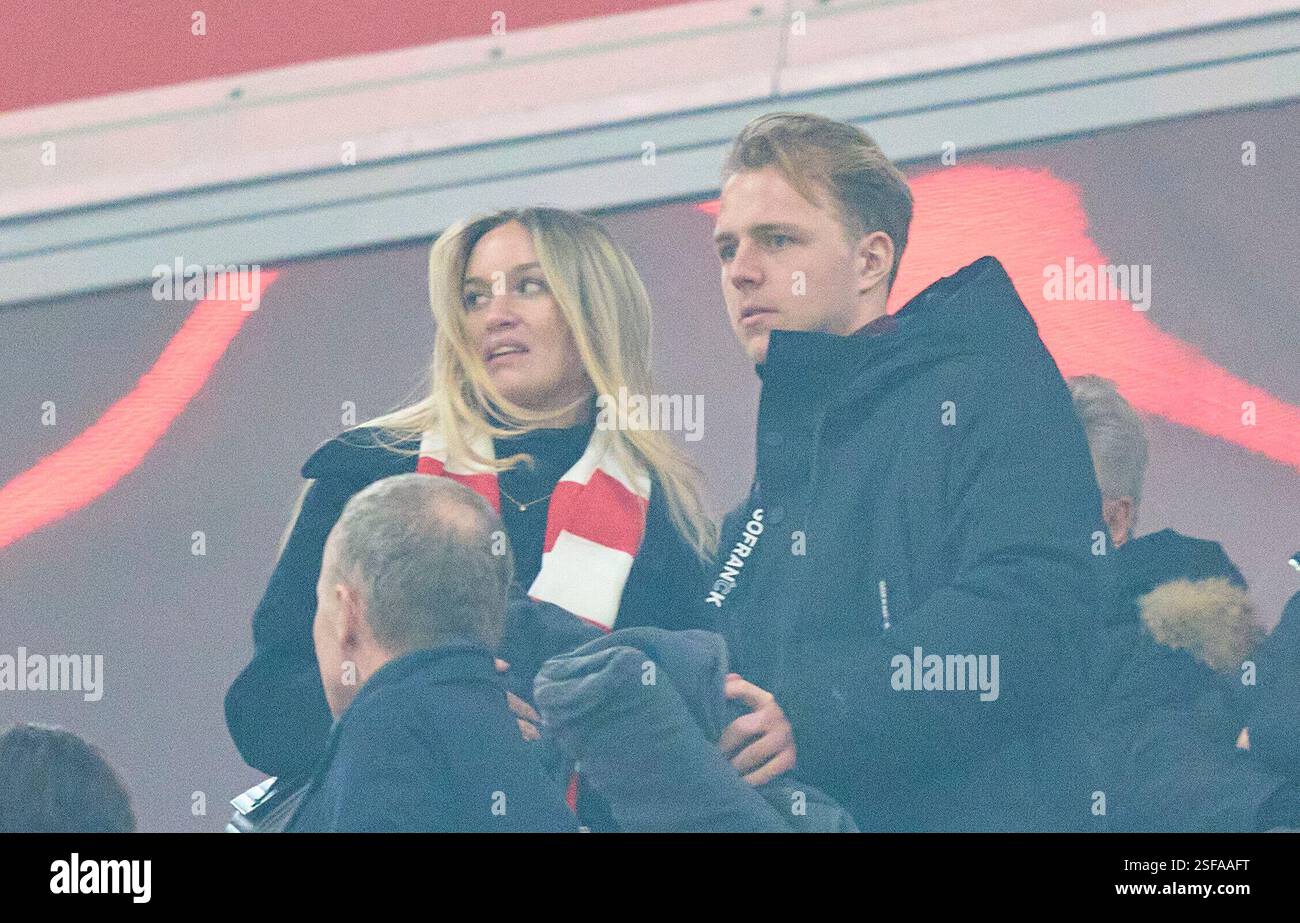 Joel Beckenbauer with girlfriend Jessica Martl in the match FC BAYERN ...