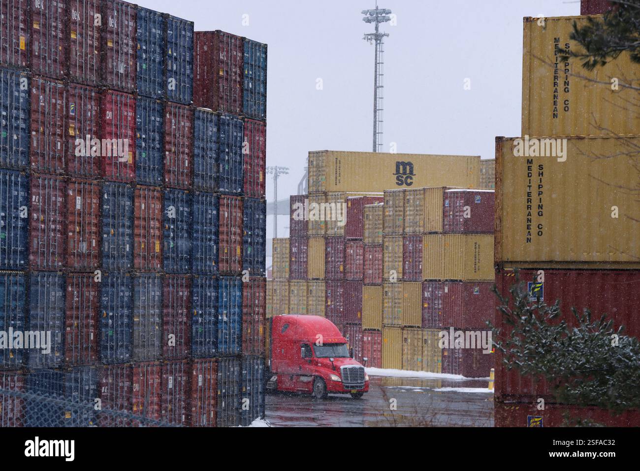 Halifax, Canada. 03rd Feb, 2025. Shipping containers are seen at the ...